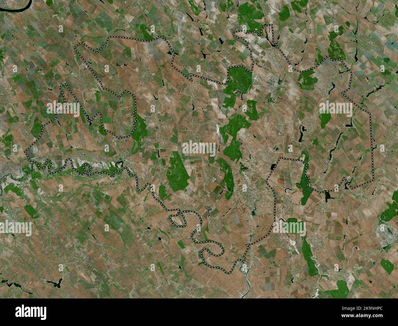 Briceni, district of Moldova. High resolution satellite map Stock Photo ...