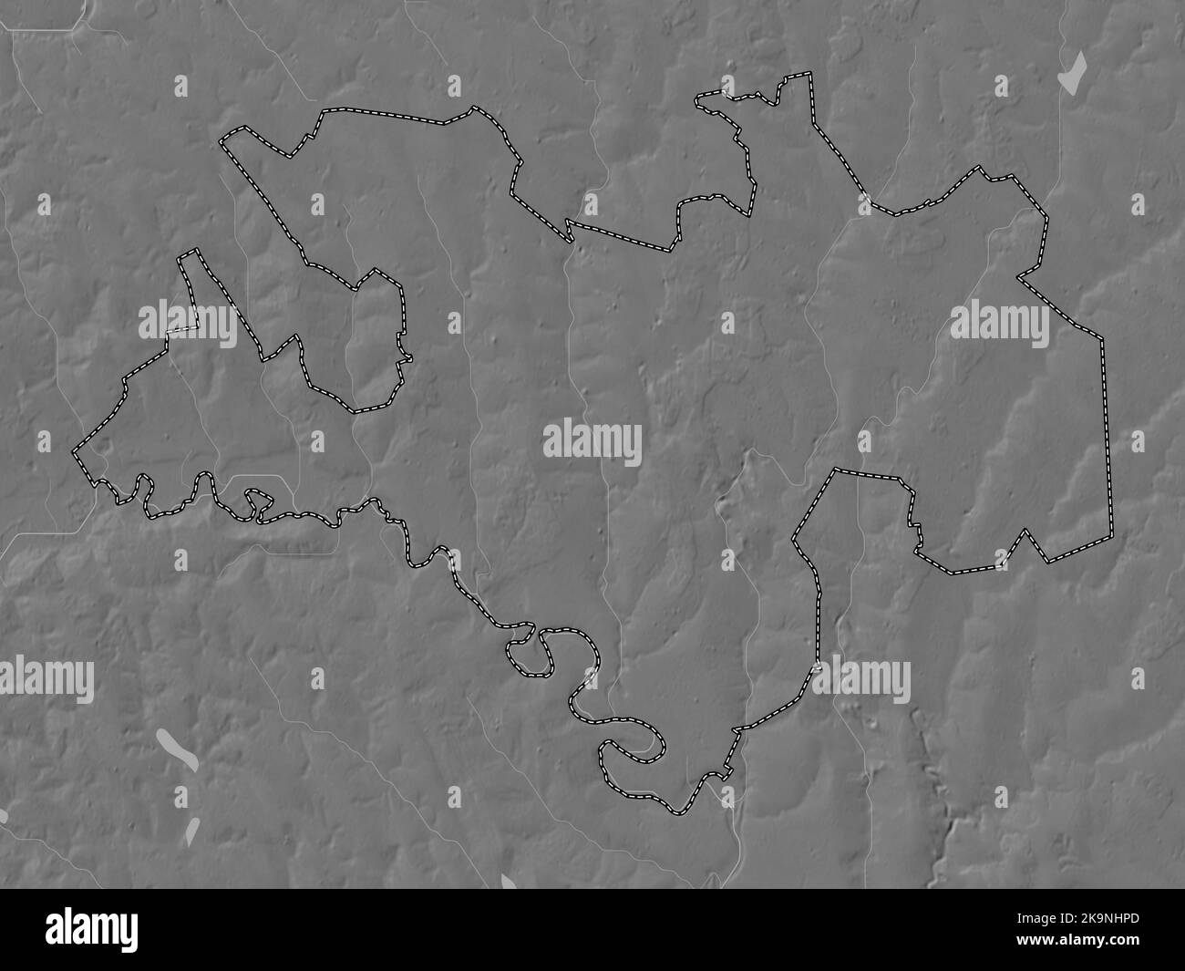 Briceni, district of Moldova. Bilevel elevation map with lakes and ...