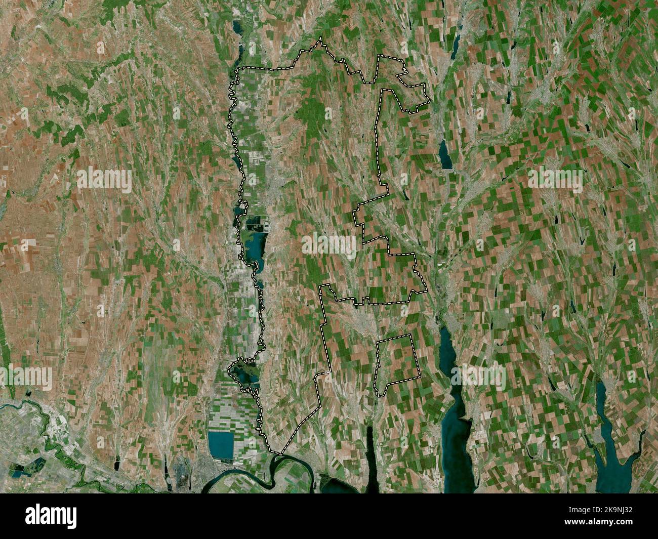 Cahul, district of Moldova. High resolution satellite map Stock Photo ...