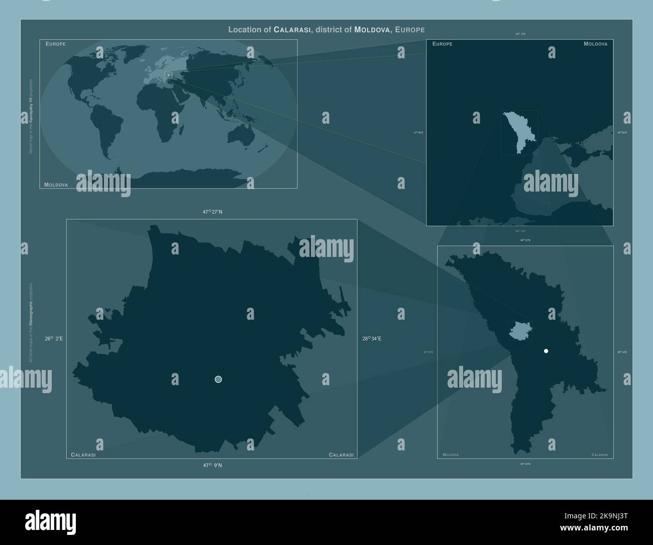 Calarasi, district of Moldova. Diagram showing the location of the ...