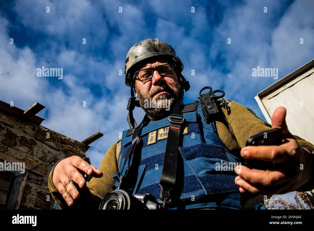 Jan Husar with the Ukranian army at the Kehrson front line, this ...