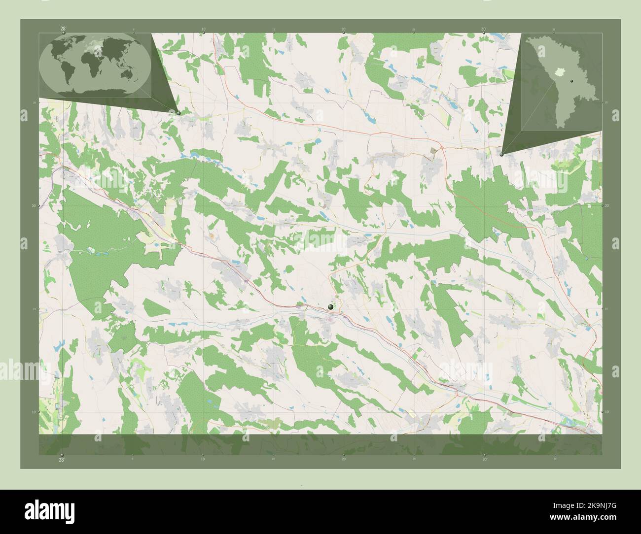 Calarasi, district of Moldova. Open Street Map. Corner auxiliary ...