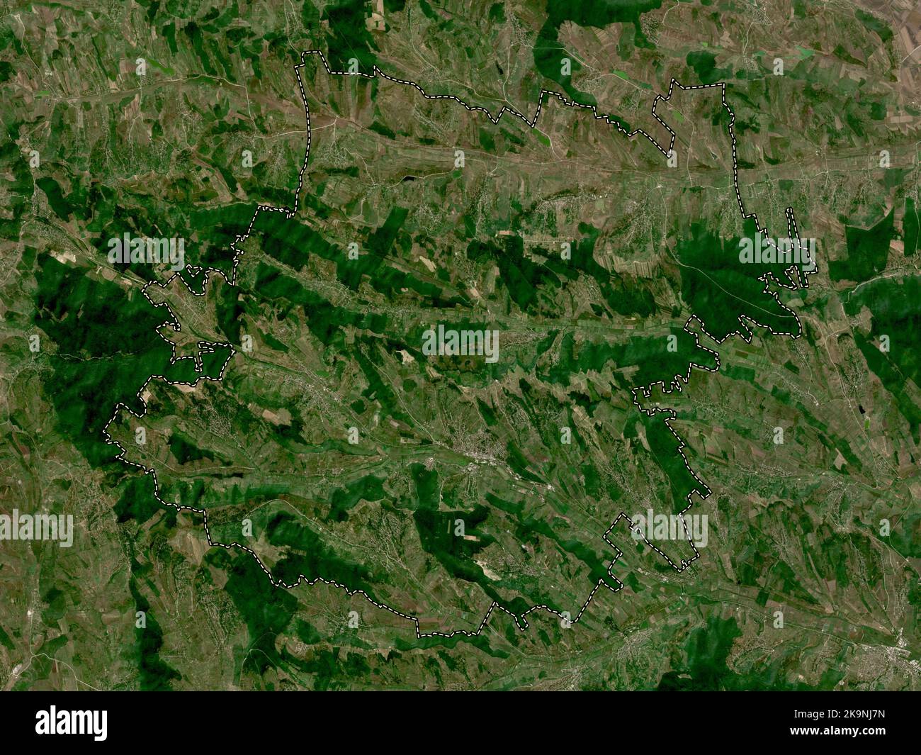 Calarasi, district of Moldova. Low resolution satellite map Stock Photo ...