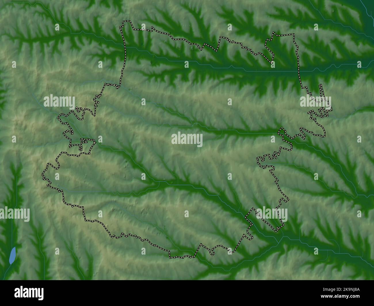 Calarasi, district of Moldova. Colored elevation map with lakes and ...