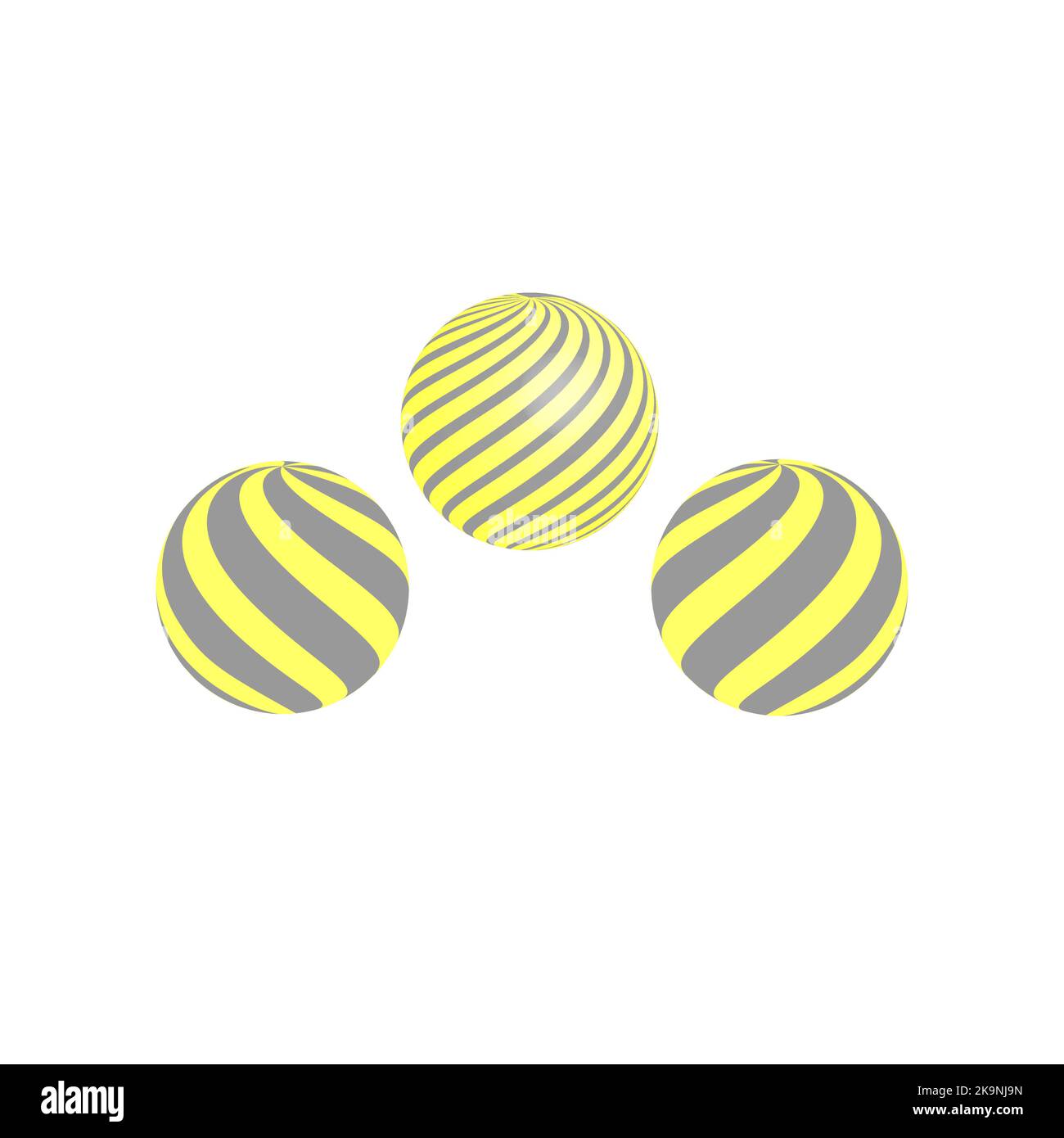 Set of the abstract vector shapes in grey and yellow colors. Ball ...