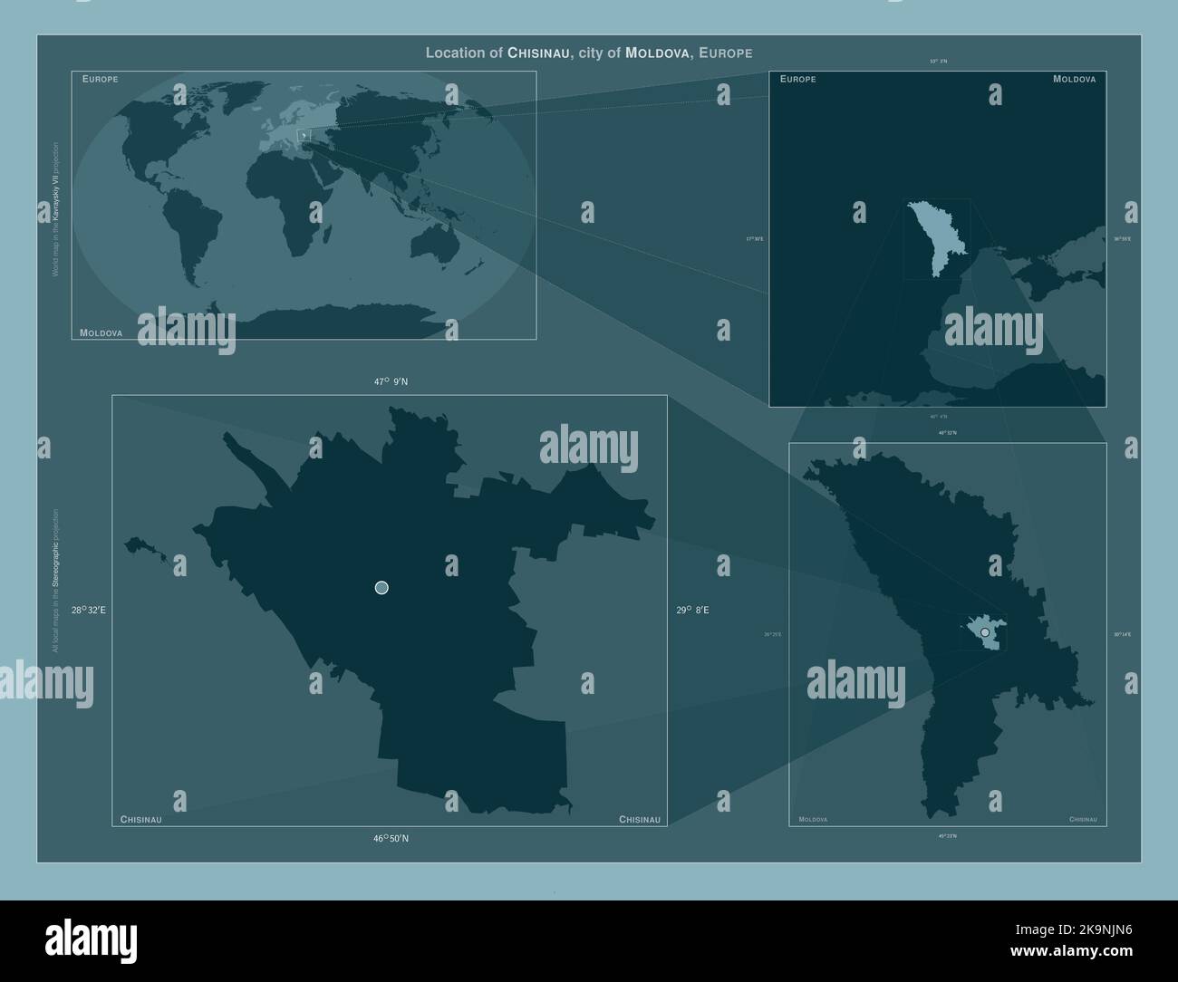 Chisinau, city of Moldova. Diagram showing the location of the region ...