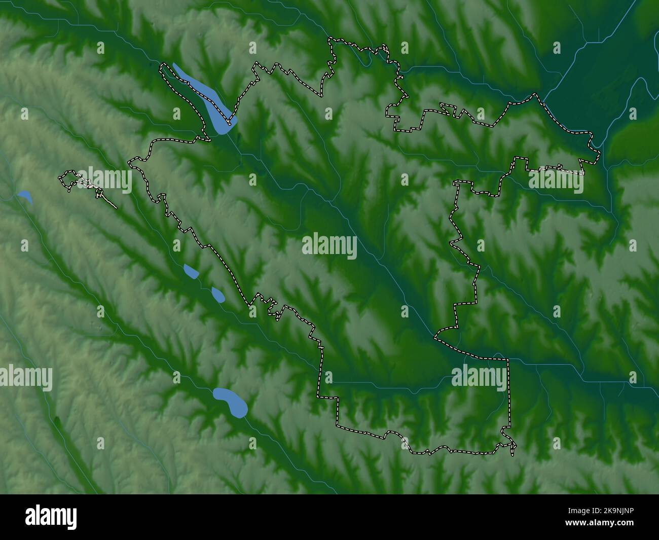 Chisinau, city of Moldova. Colored elevation map with lakes and rivers ...