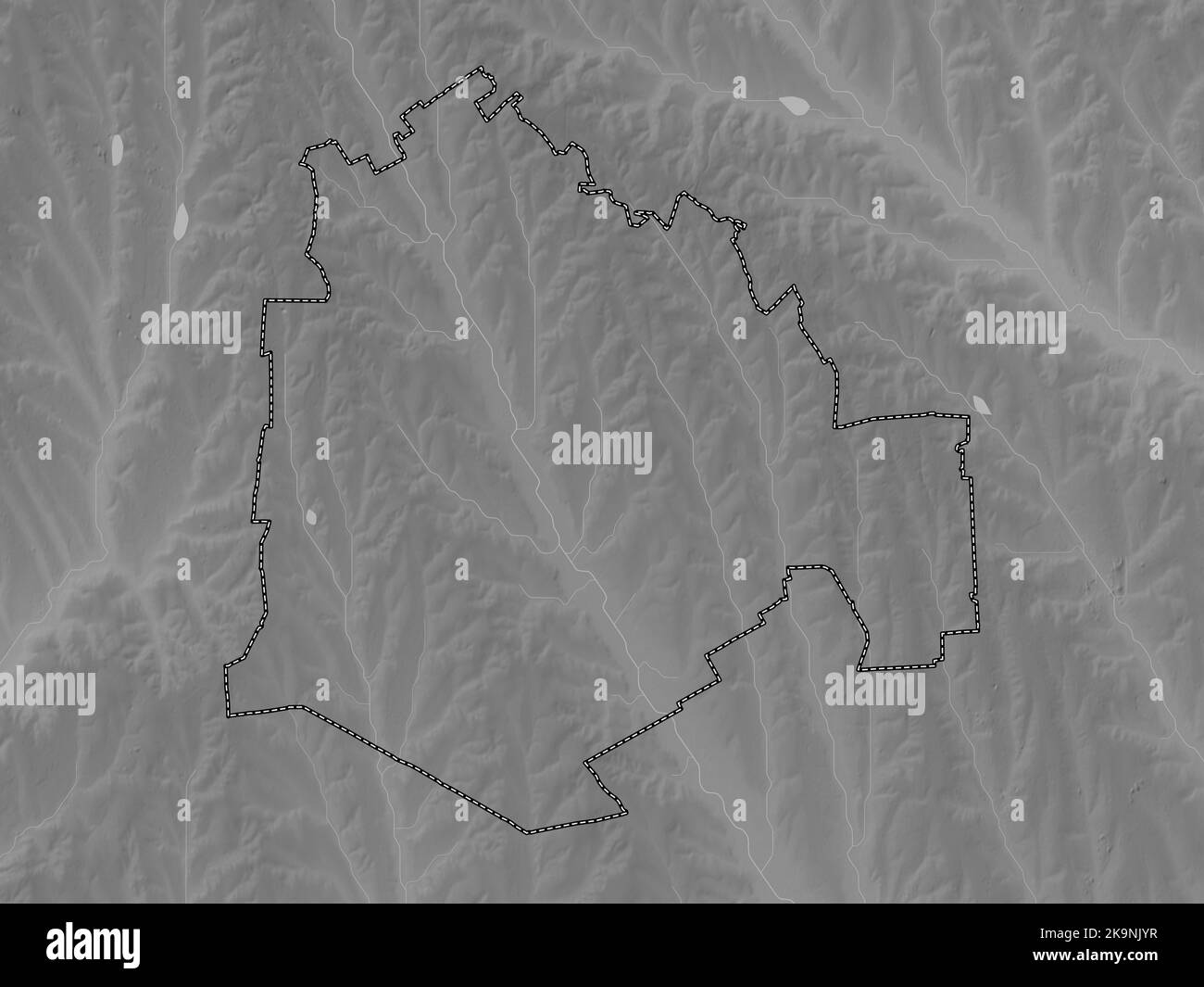 Cimislia, district of Moldova. Grayscale elevation map with lakes and ...