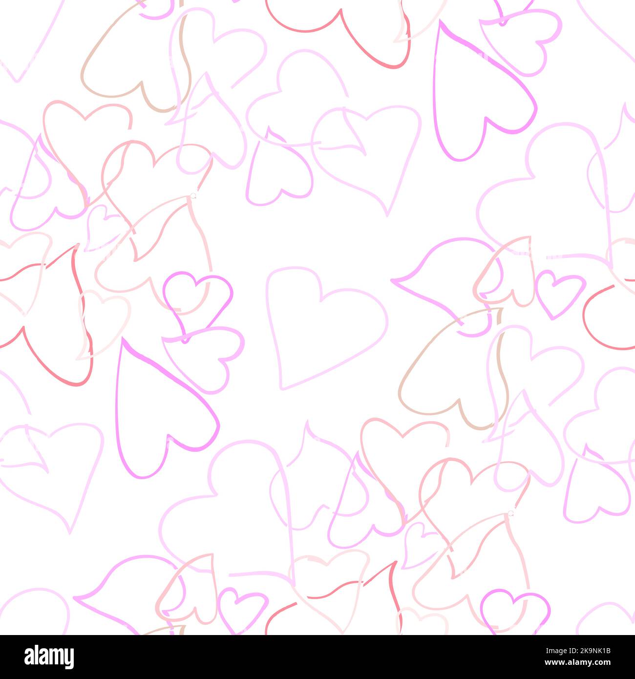 Seamless decorative pattern with pink hearts. Abstract background for ...