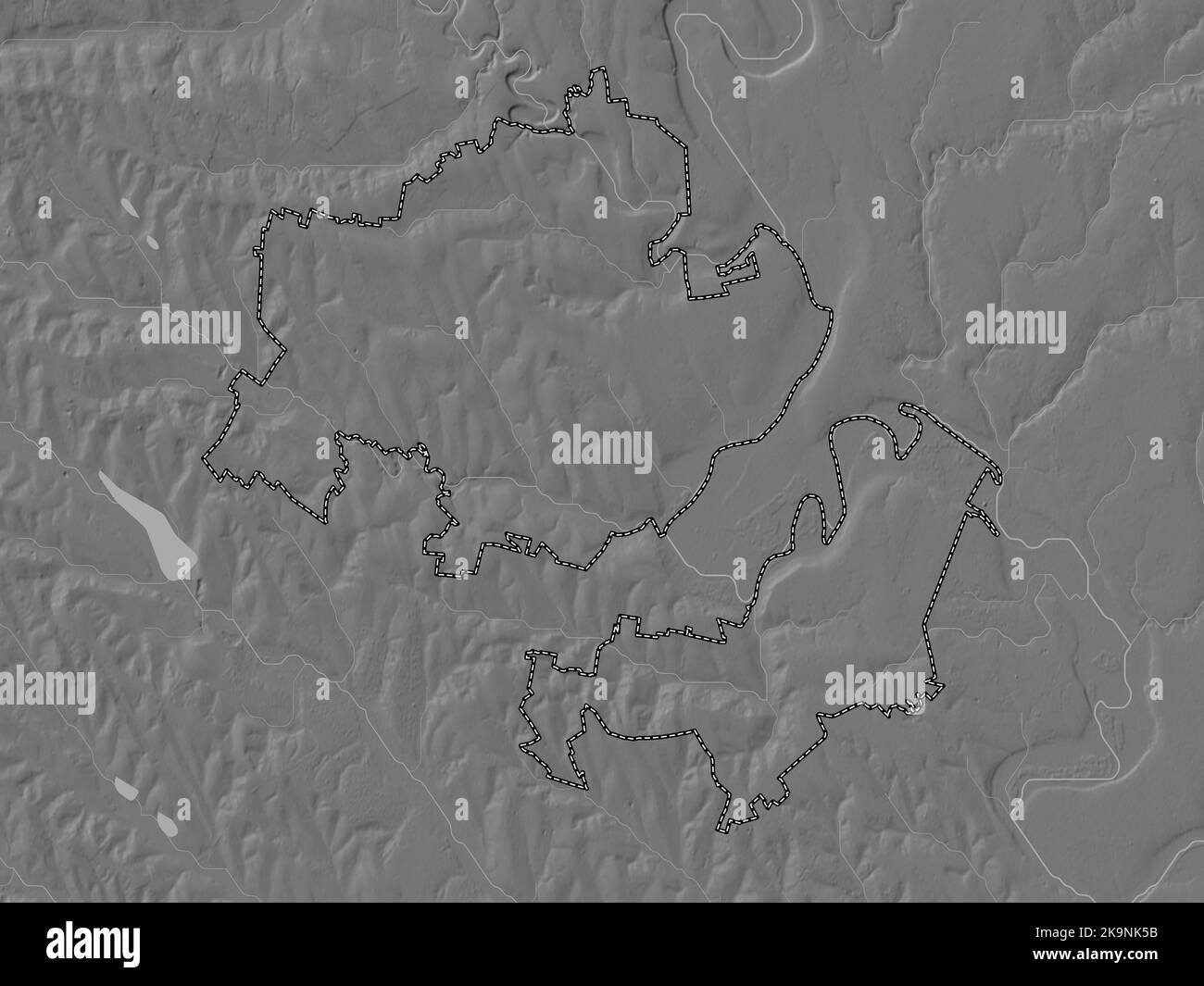 Criuleni, district of Moldova. Bilevel elevation map with lakes and ...