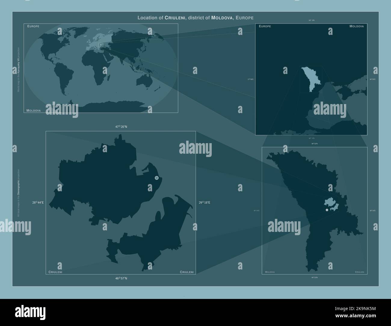 Criuleni, district of Moldova. Diagram showing the location of the ...