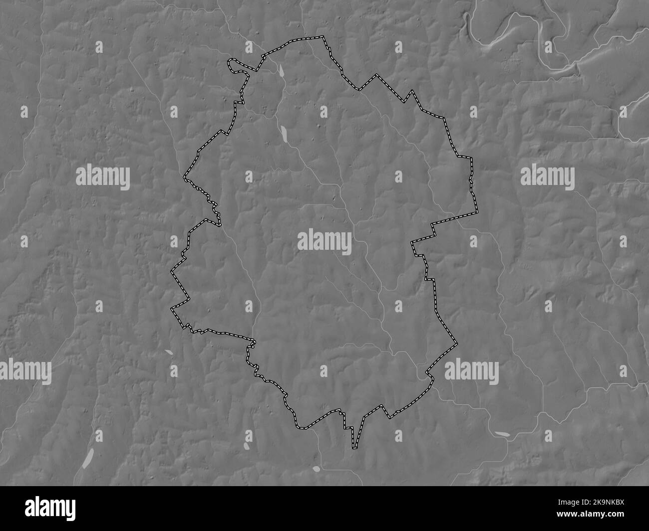 Drochia, district of Moldova. Bilevel elevation map with lakes and ...