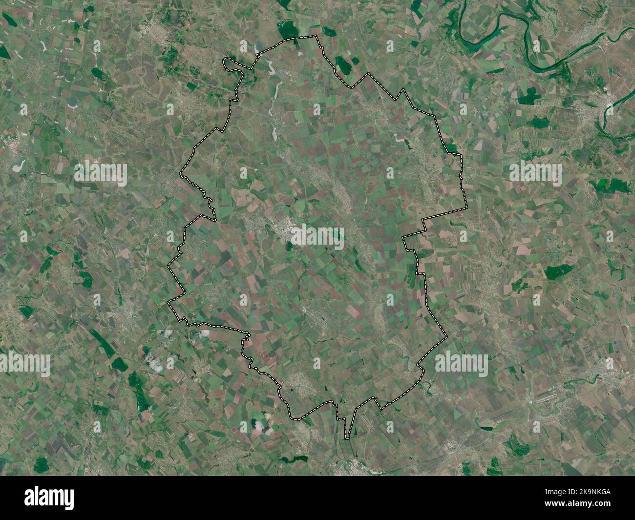 Drochia, district of Moldova. Low resolution satellite map Stock Photo ...