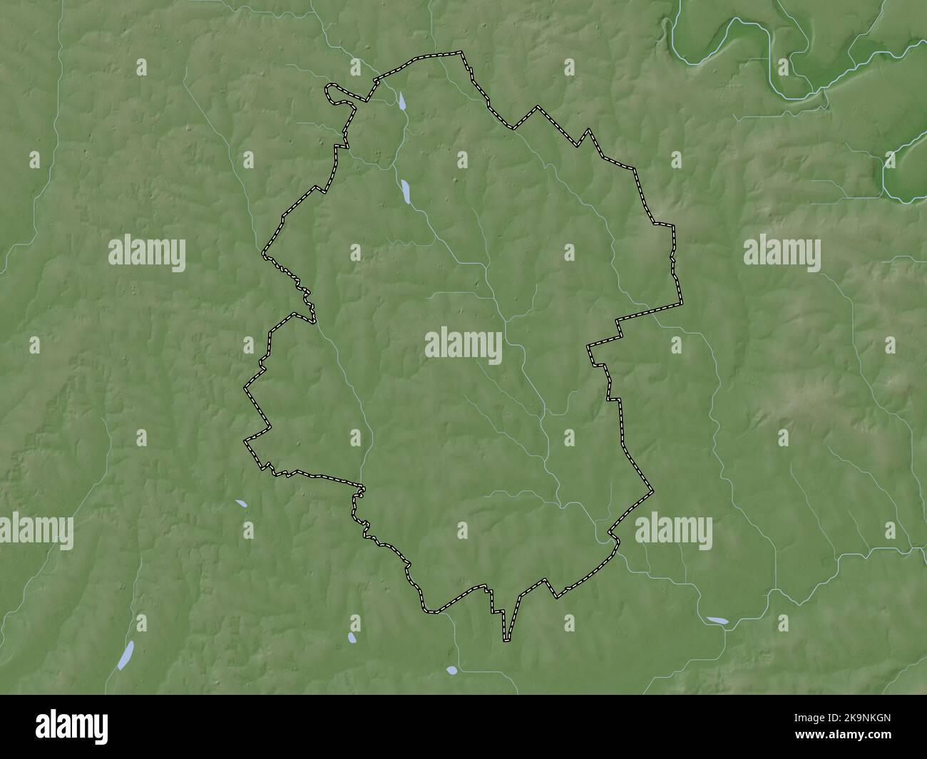 Drochia, district of Moldova. Elevation map colored in wiki style with ...