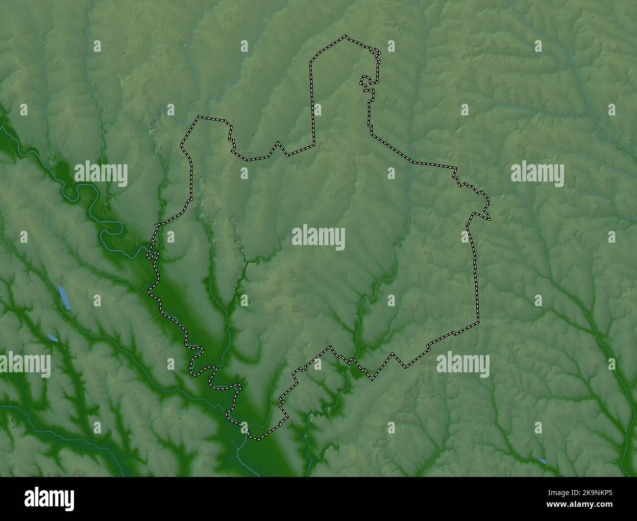 Edinet, district of Moldova. Colored elevation map with lakes and ...