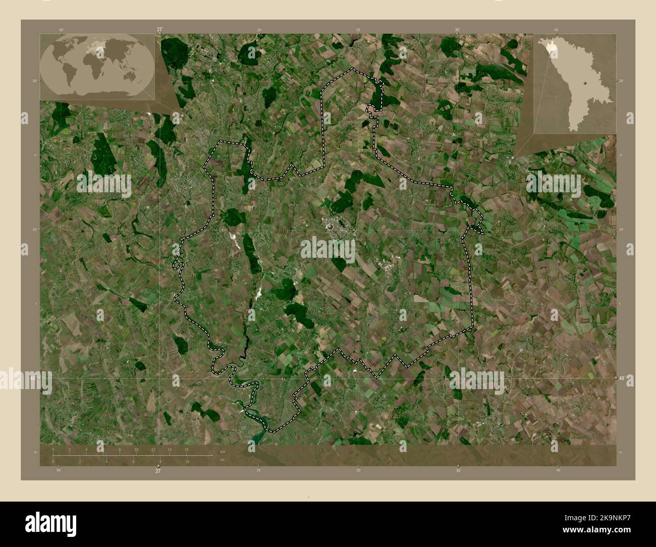 Edinet, district of Moldova. High resolution satellite map. Locations ...