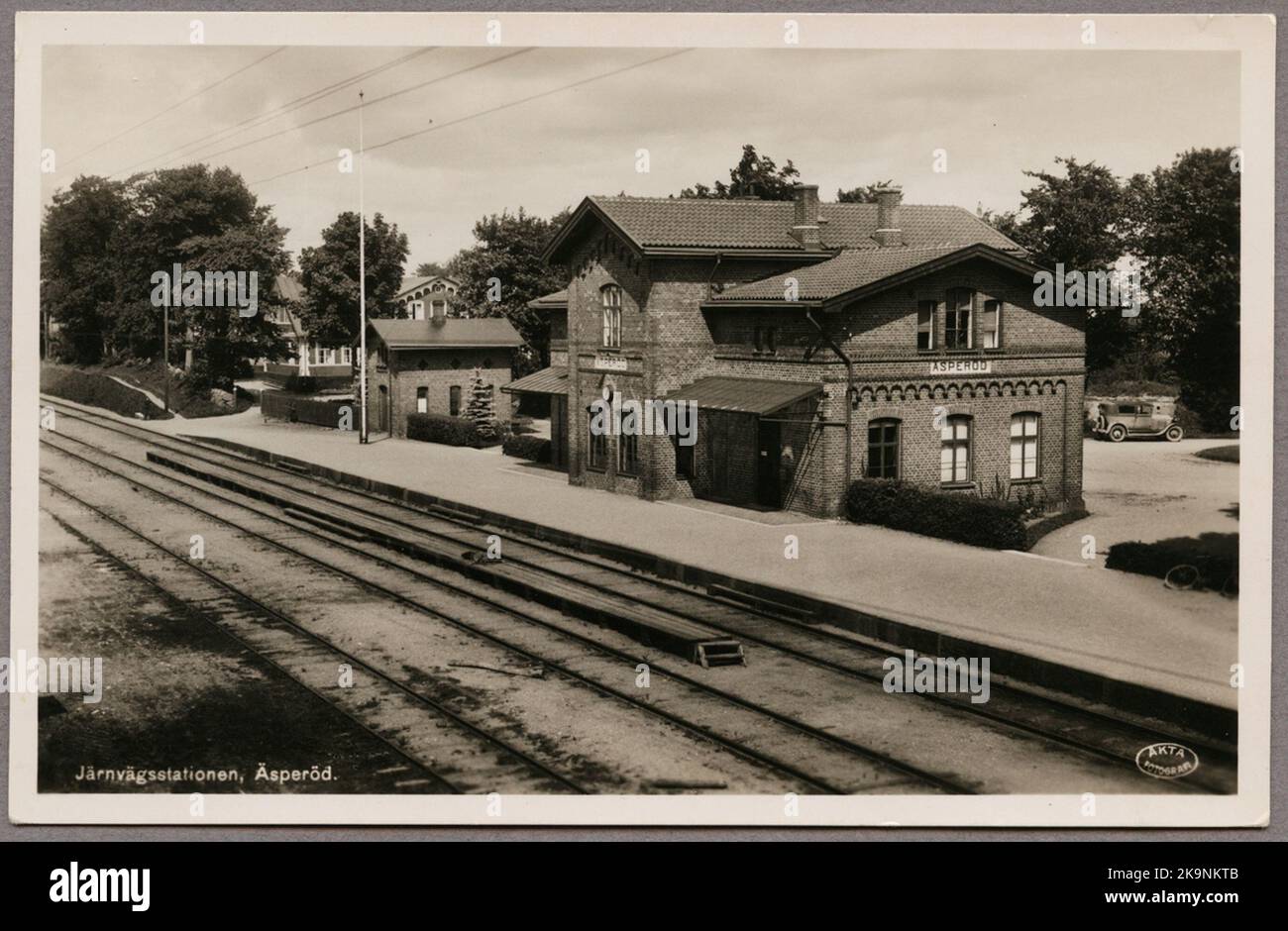 The railway station Äsperöd Stock Photo - Alamy