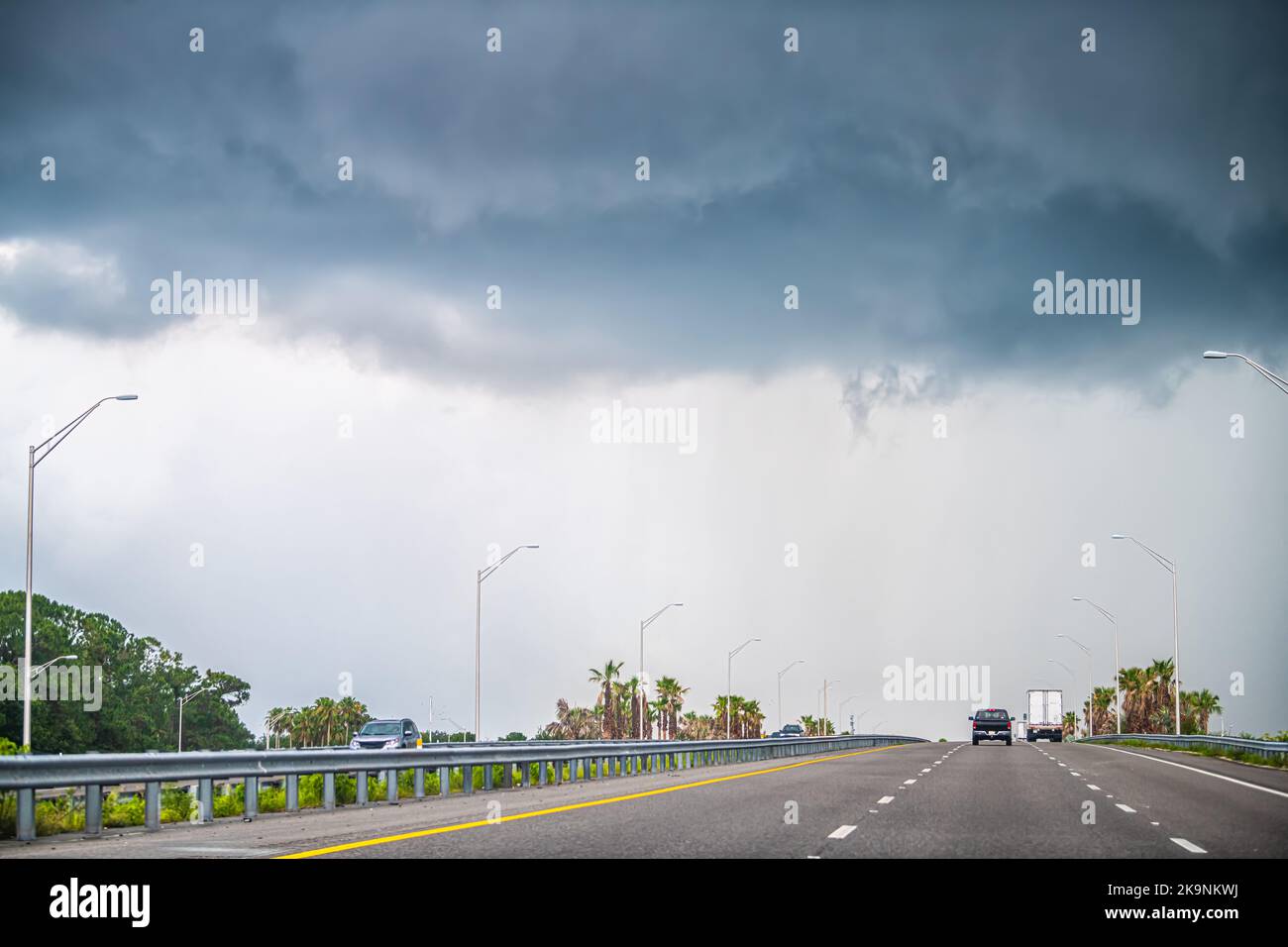 Interstate highway road 95 i95 near Daytona Beach, Florida with cars ...