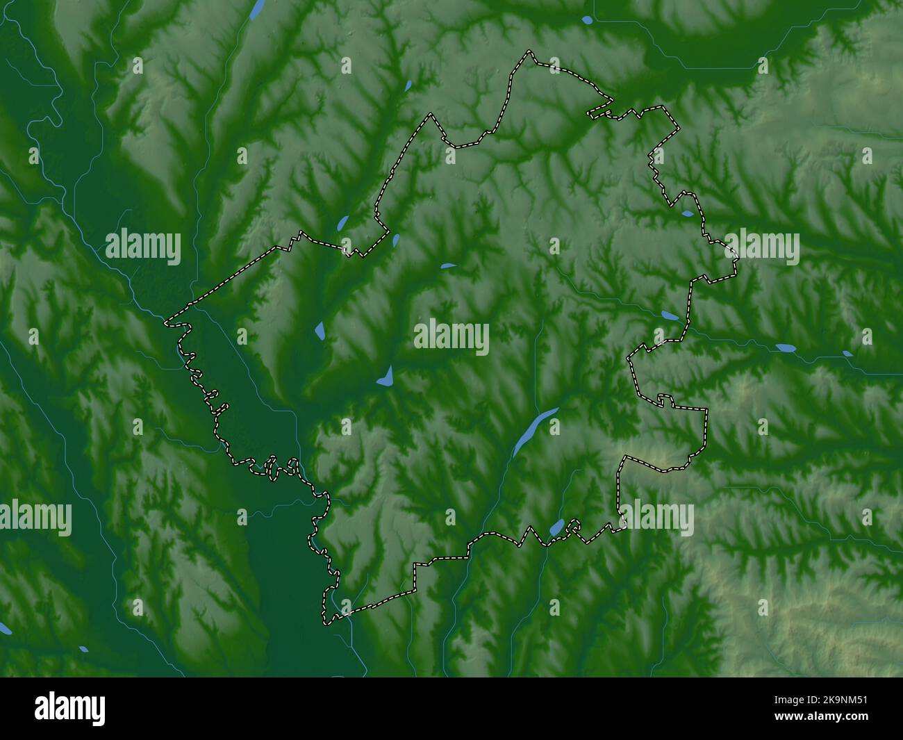 Falesti, district of Moldova. Colored elevation map with lakes and ...