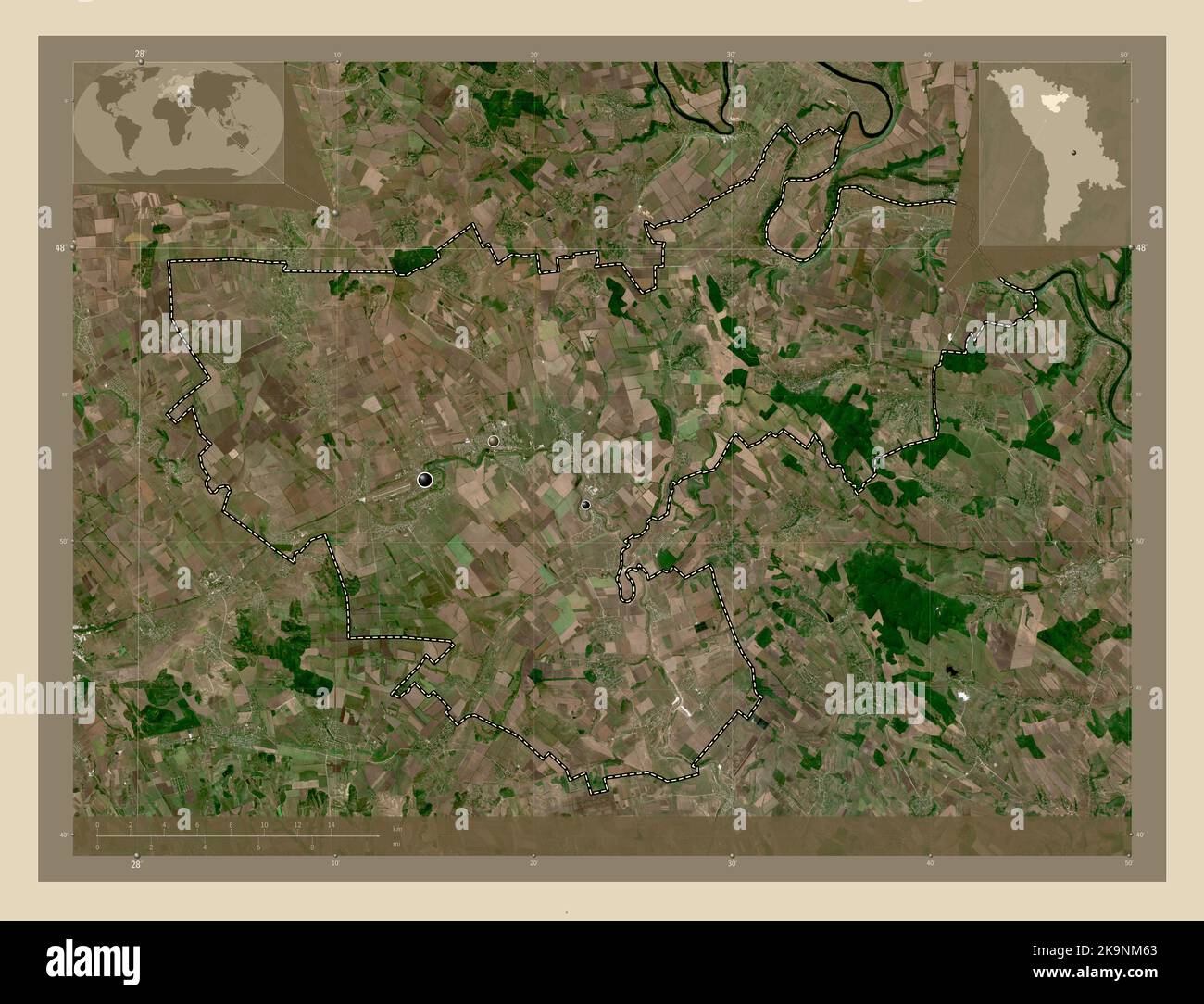 Floresti, district of Moldova. High resolution satellite map. Locations ...