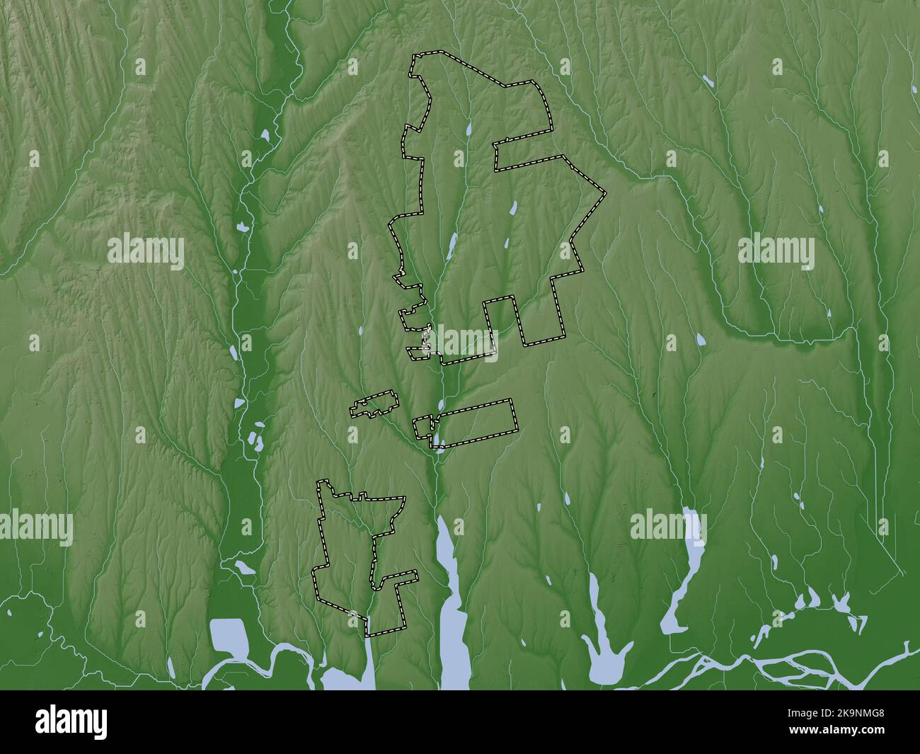 Gagauzia, autonomous territory of Moldova. Elevation map colored in ...