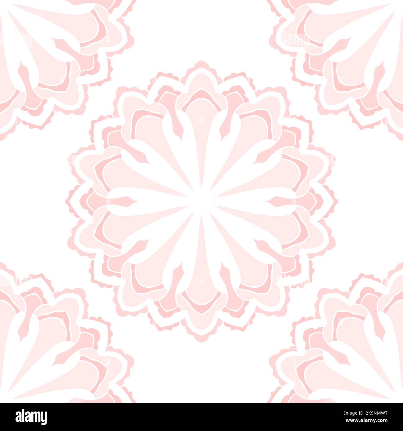 Seamless pattern with herbal hand drawn elements. Floral mandala ...