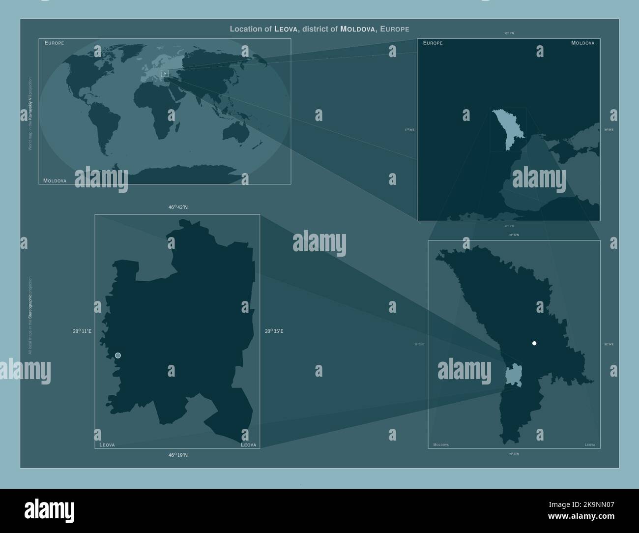 Leova, district of Moldova. Diagram showing the location of the region ...