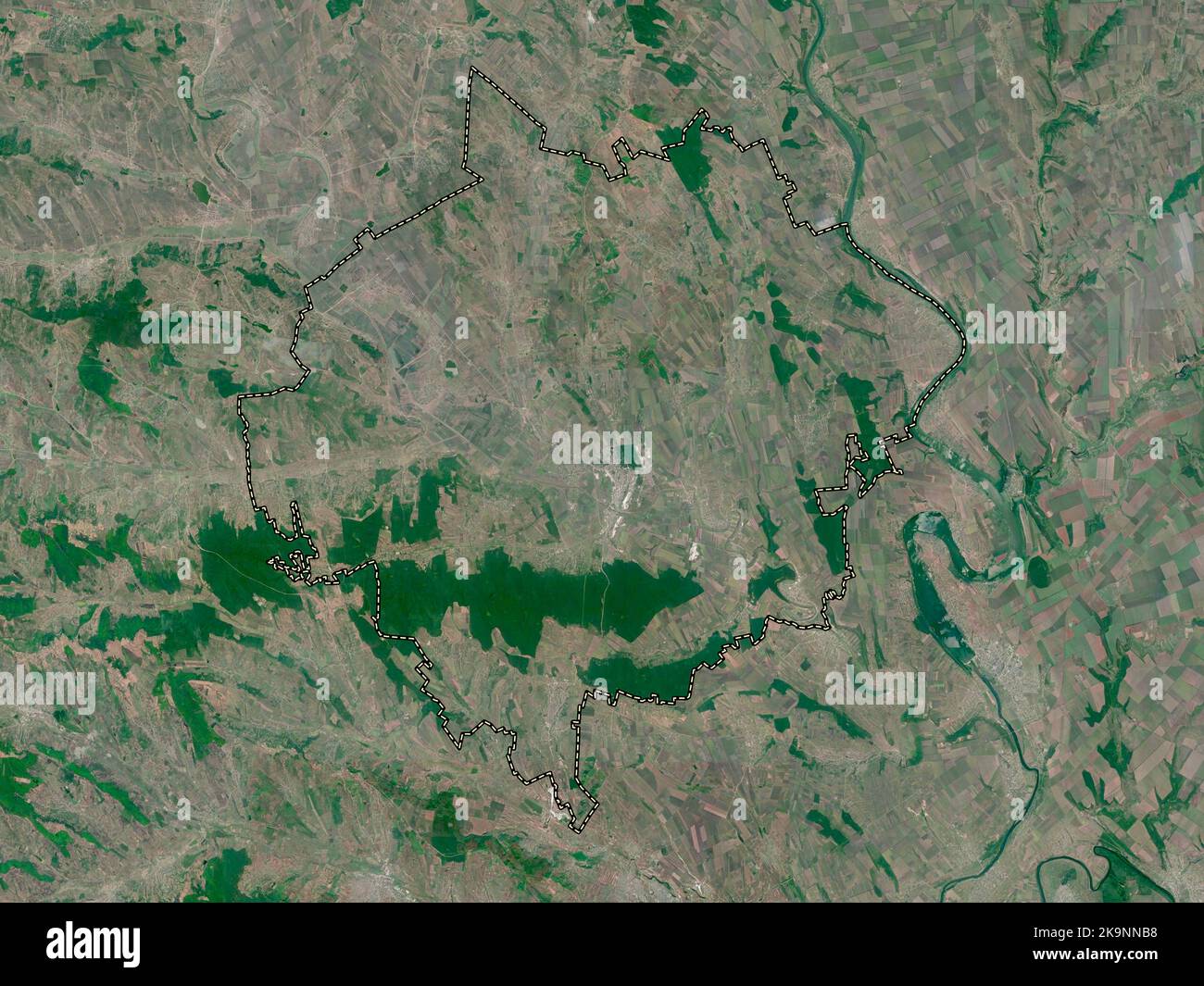 Orhei, district of Moldova. Low resolution satellite map Stock Photo ...