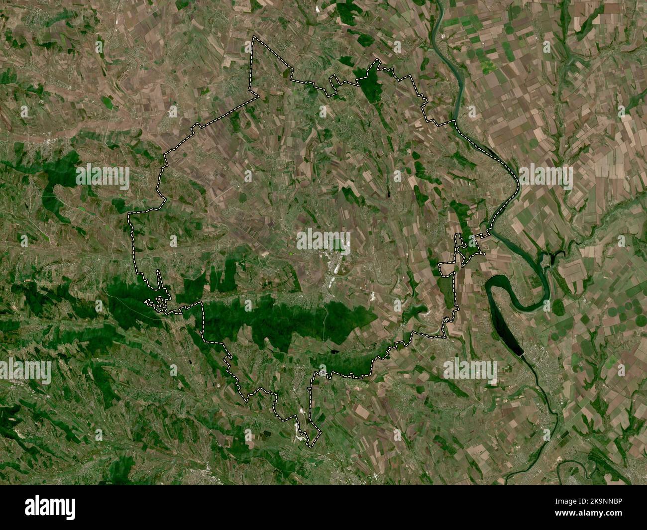 Orhei, district of Moldova. High resolution satellite map Stock Photo ...