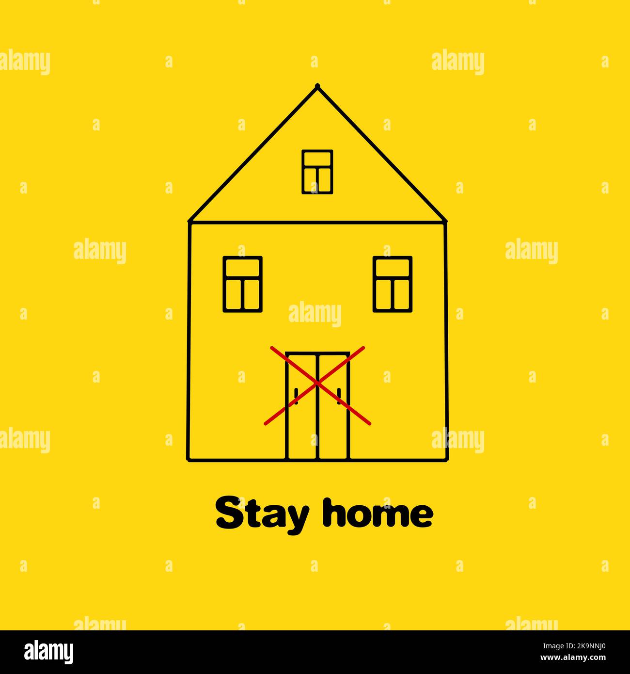 Motivational poster. Illustration of the house building with no entry ...