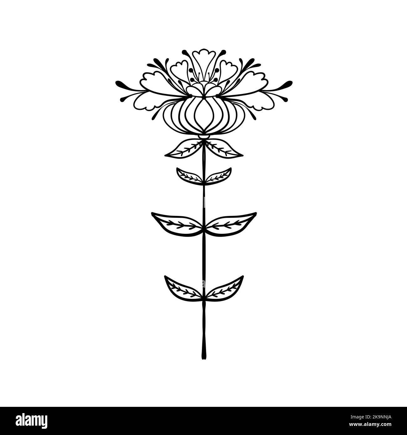 Symmetrical flower in ethnic style. Summer, spting decorative floral ...