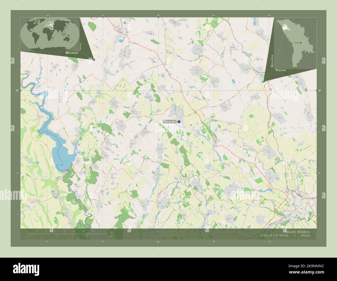 Riscani, district of Moldova. Open Street Map. Locations and names of ...