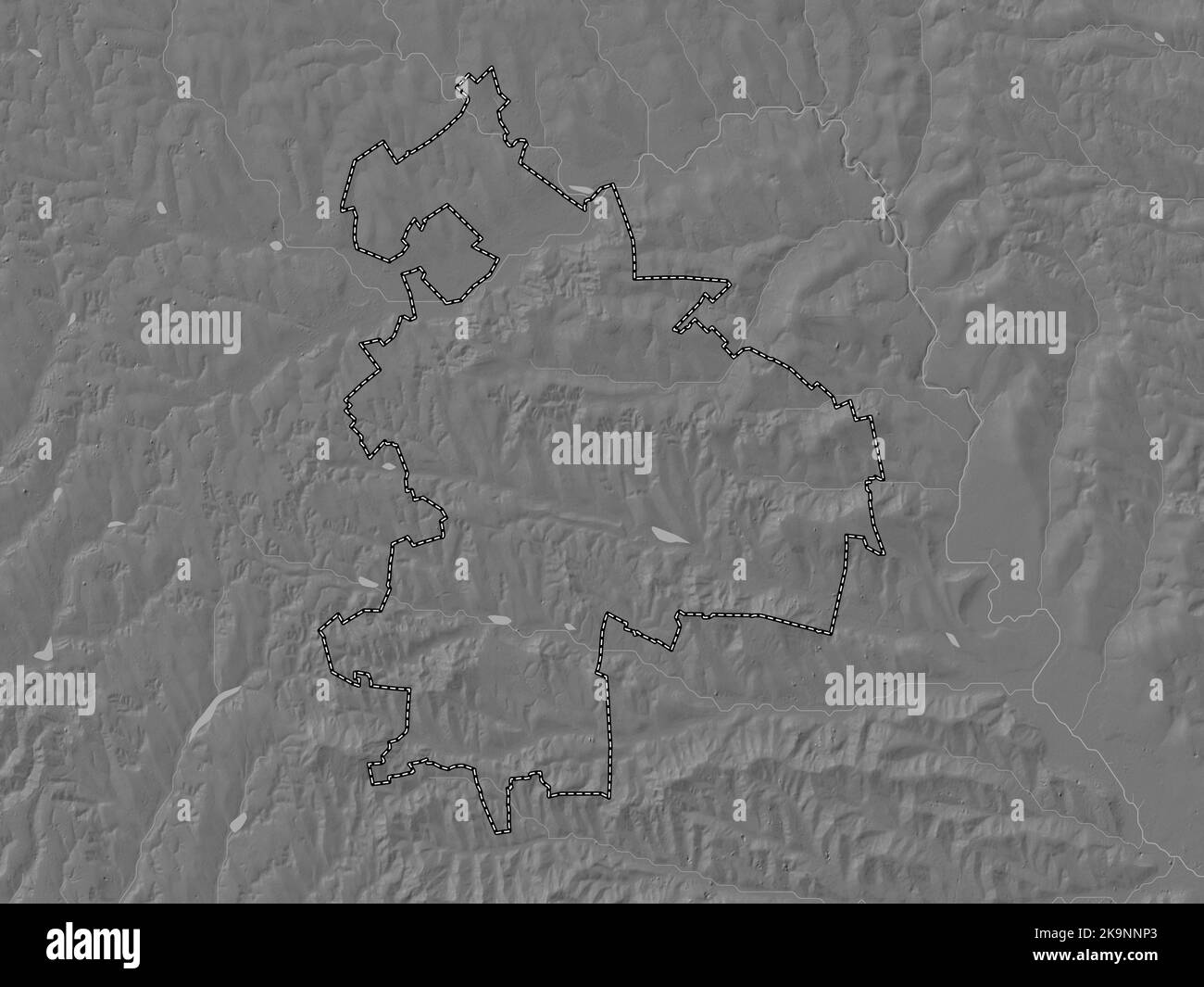 Singerei, district of Moldova. Bilevel elevation map with lakes and ...