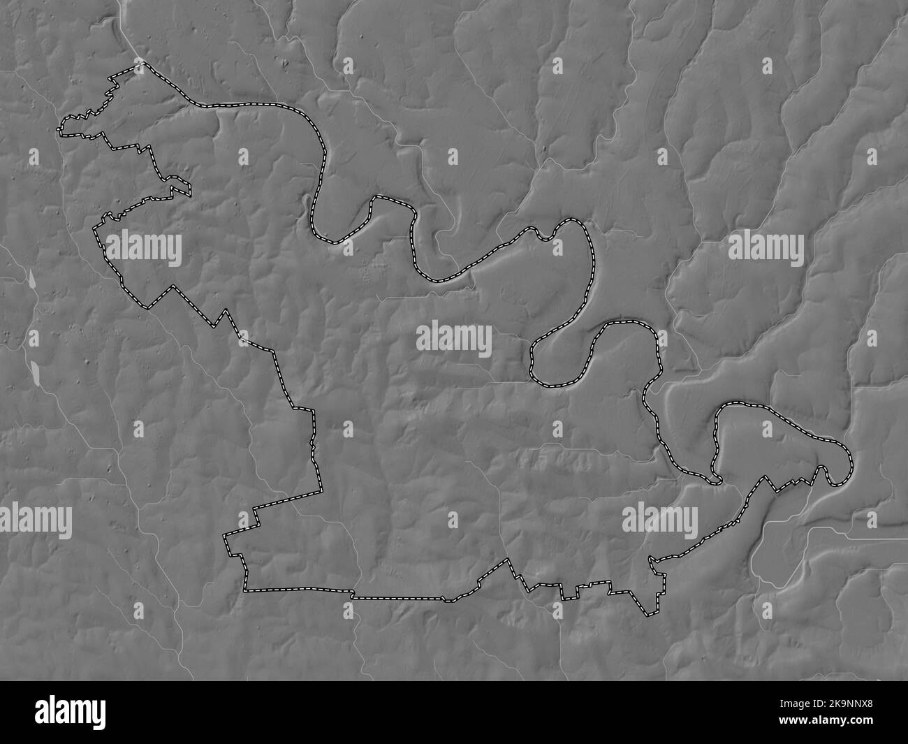 Soroca, district of Moldova. Bilevel elevation map with lakes and ...