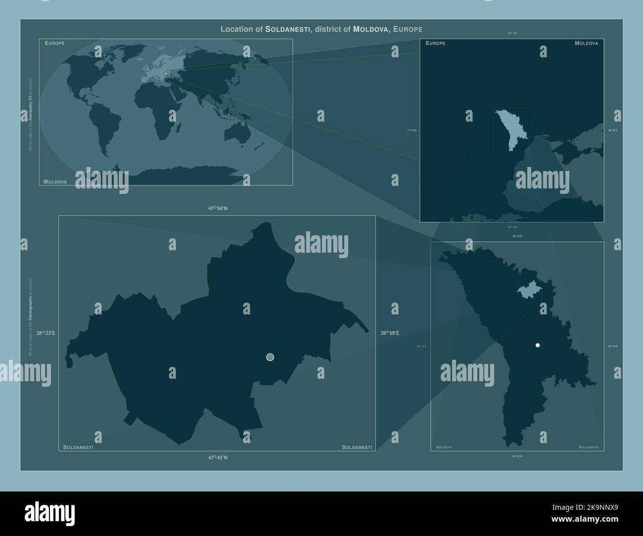 Soldanesti, district of Moldova. Diagram showing the location of the ...