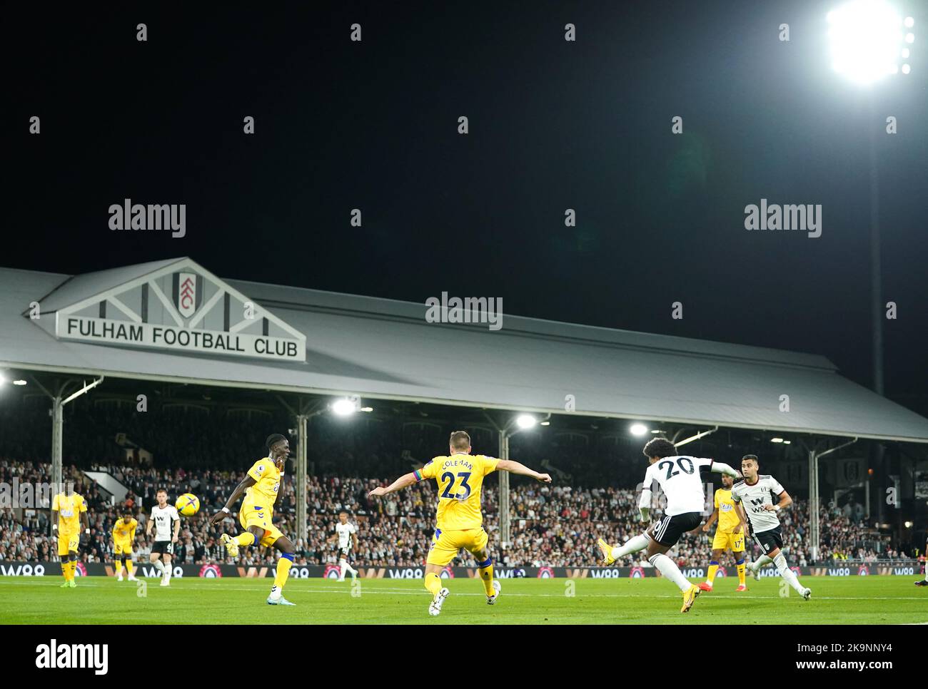 Fulham's Willian attempts a shot on goal during the Premier League ...