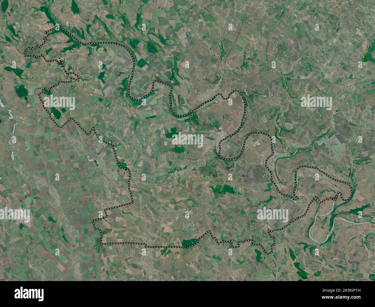 Soroca, district of Moldova. Low resolution satellite map Stock Photo ...