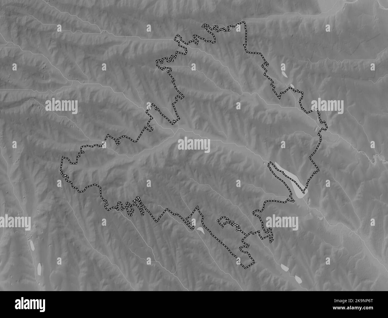 Straseni, district of Moldova. Grayscale elevation map with lakes and ...