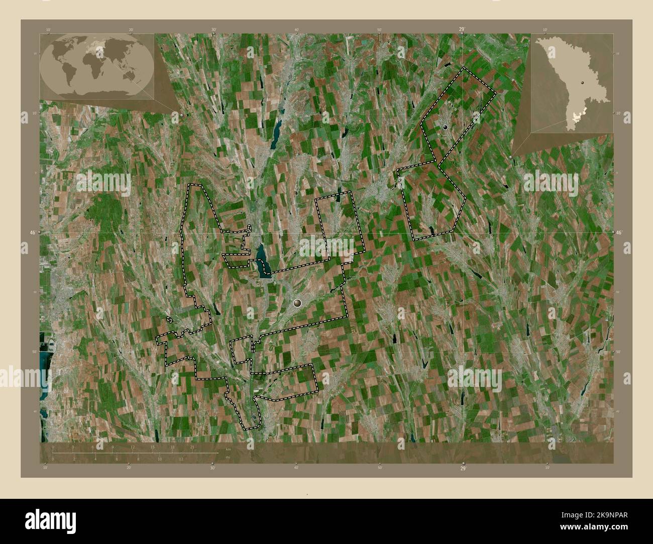 Taraclia, district of Moldova. High resolution satellite map. Locations ...
