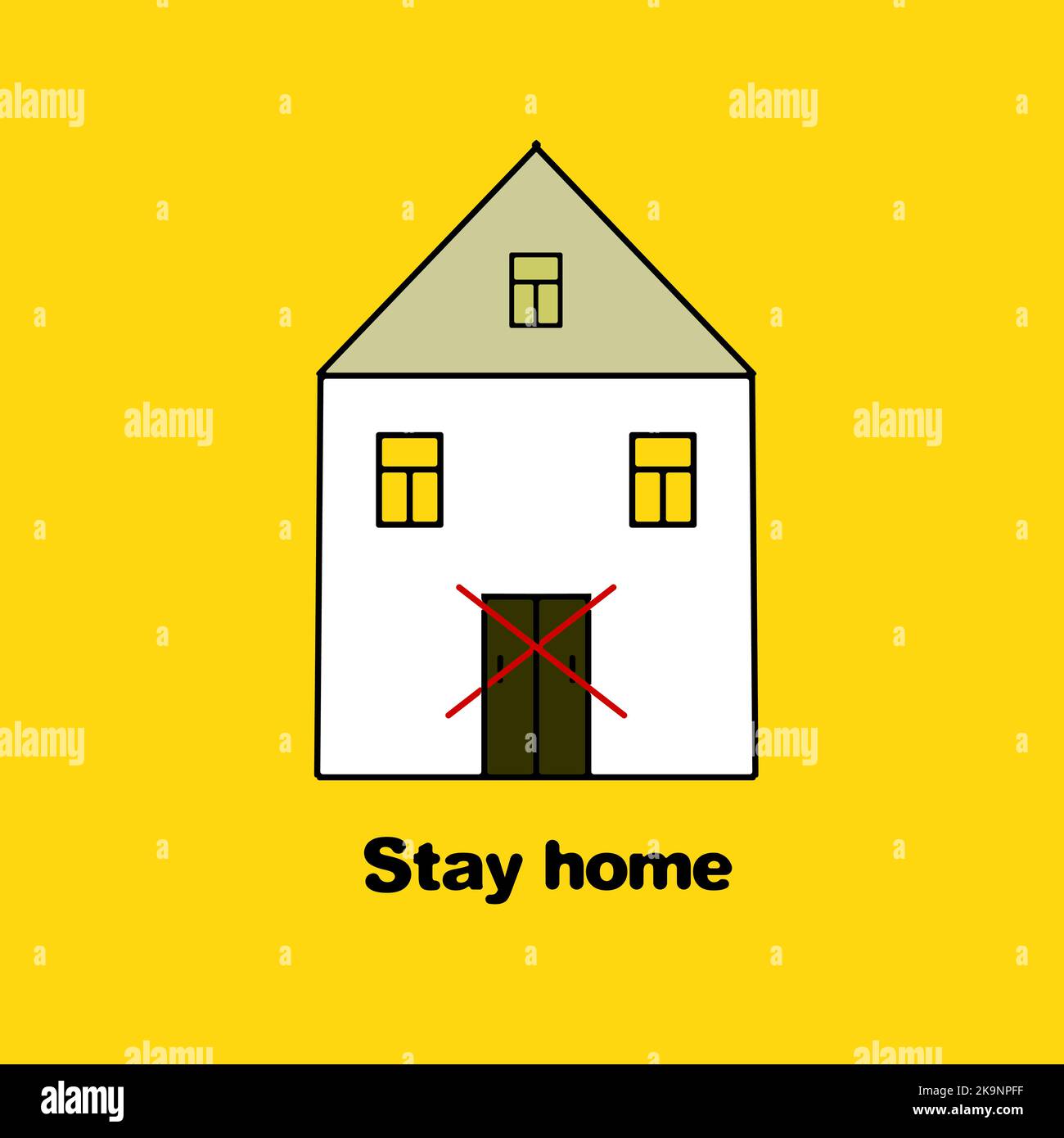 Motivational poster. Illustration of the house building with no entry ...