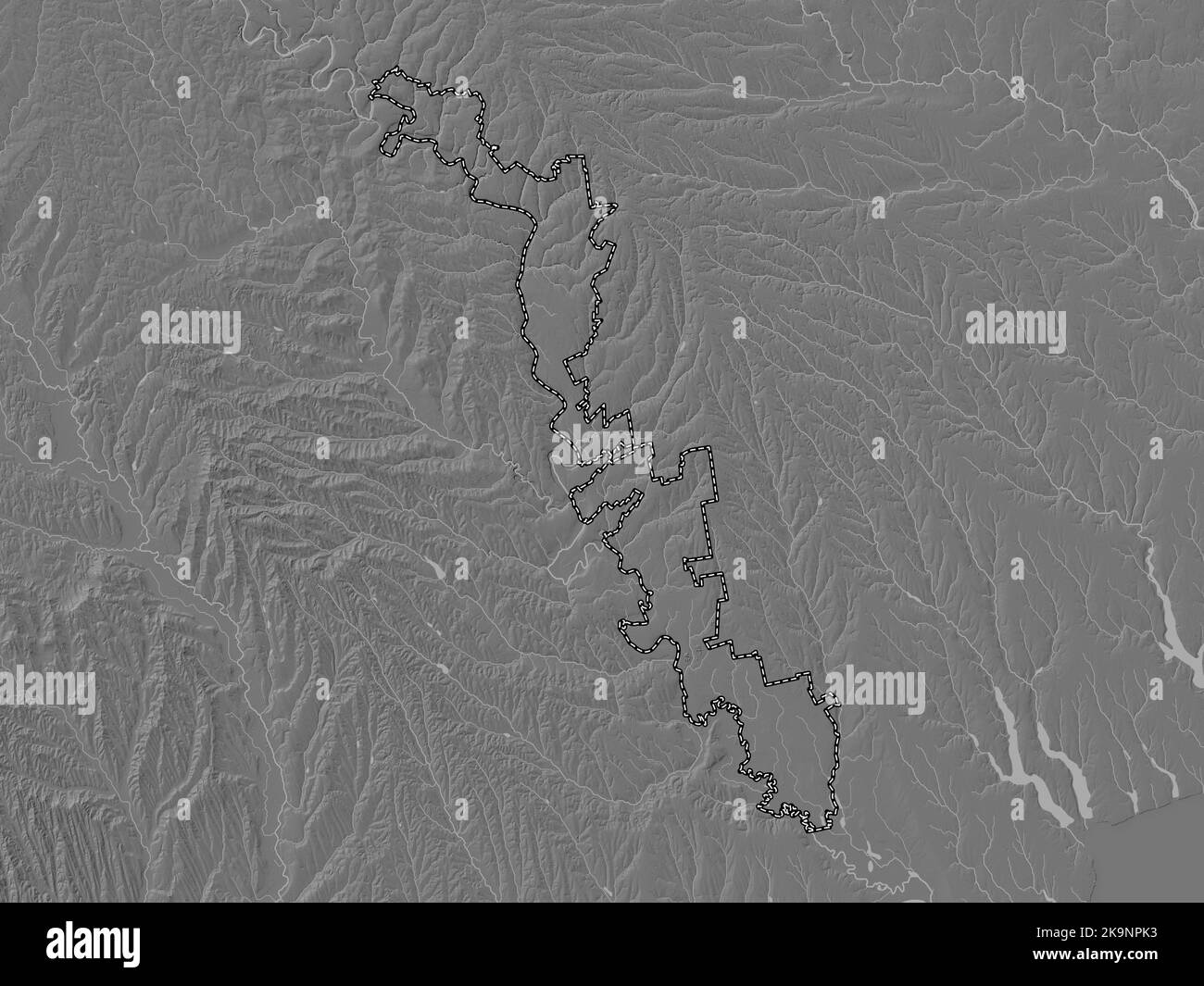 Transnistria, territorial unit of Moldova. Bilevel elevation map with ...