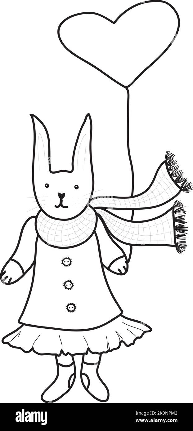 Cute hand drawn cartoon rabbit. Animal illustration Stock Vector Image ...