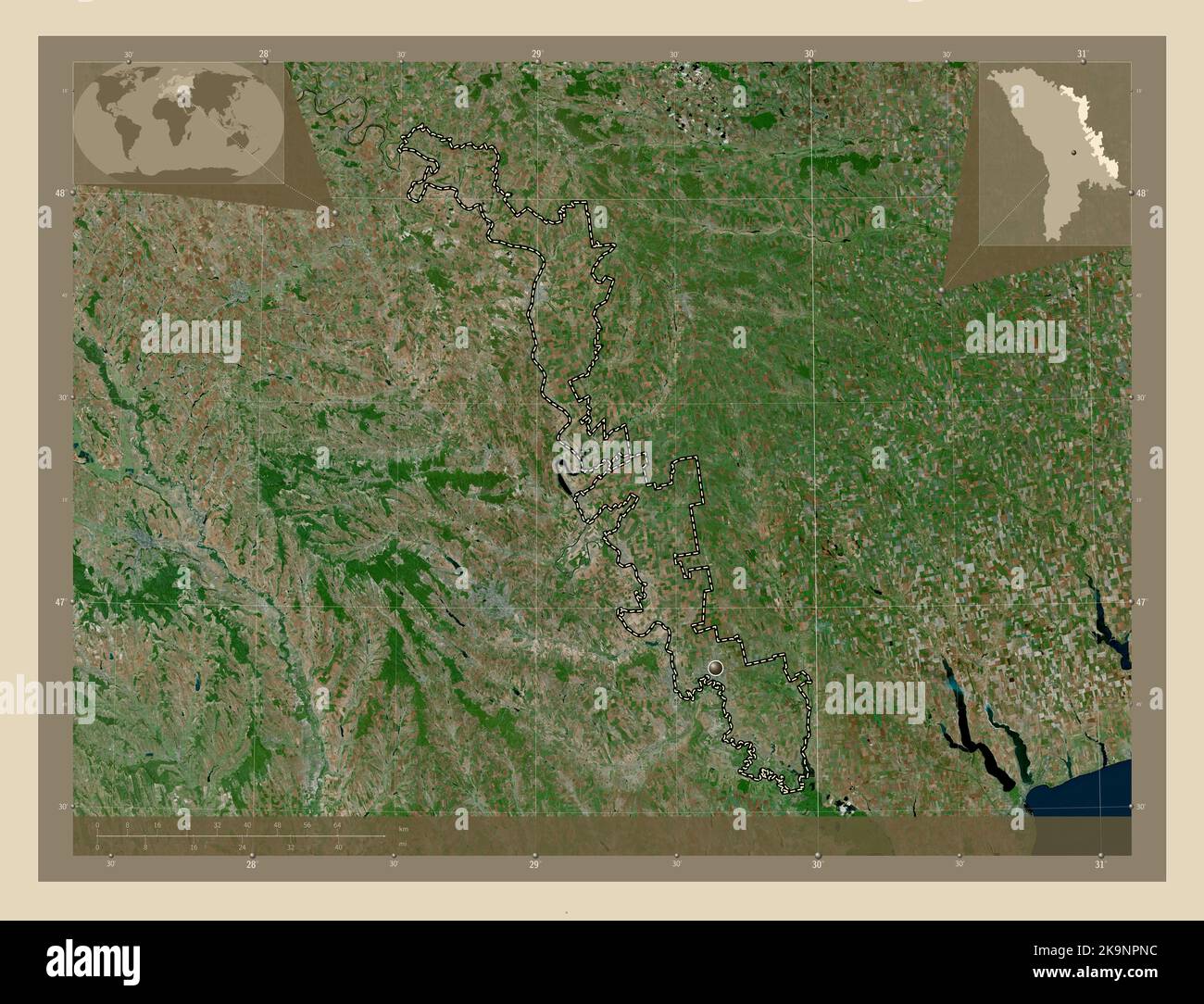 Transnistria, territorial unit of Moldova. High resolution satellite ...