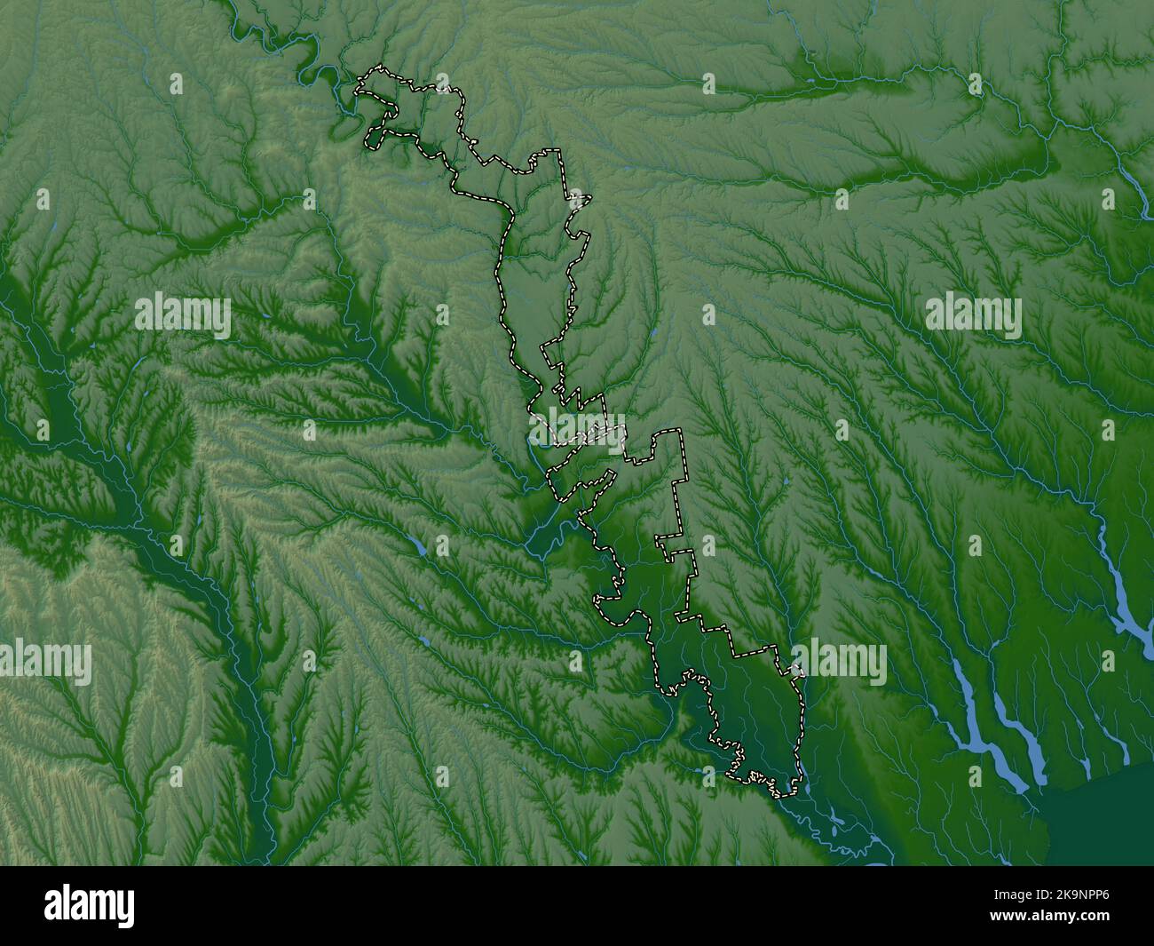 Transnistria, territorial unit of Moldova. Colored elevation map with ...