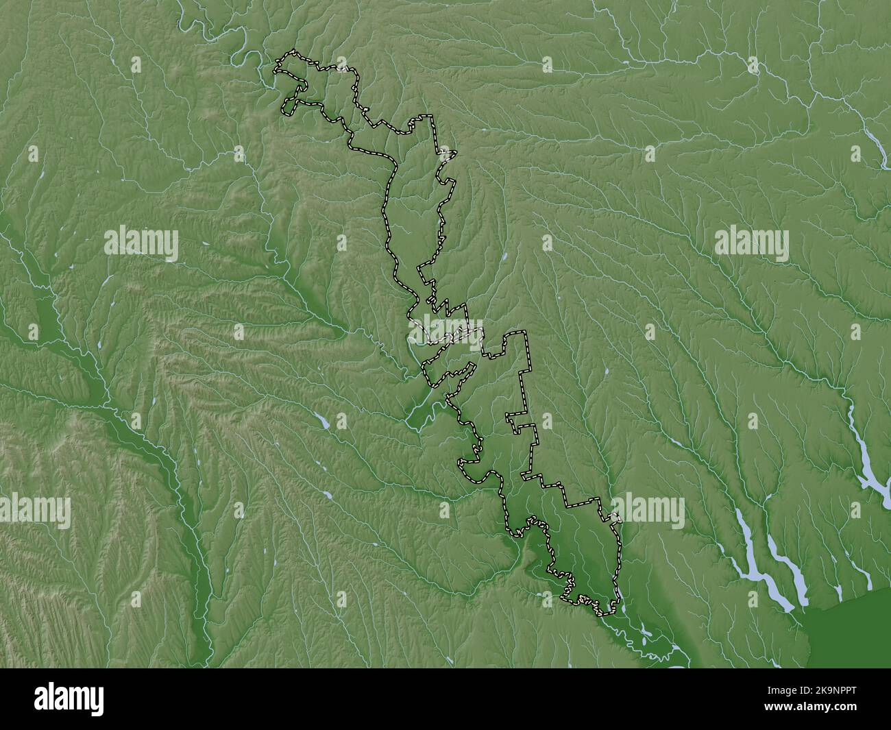 Transnistria, territorial unit of Moldova. Elevation map colored in ...
