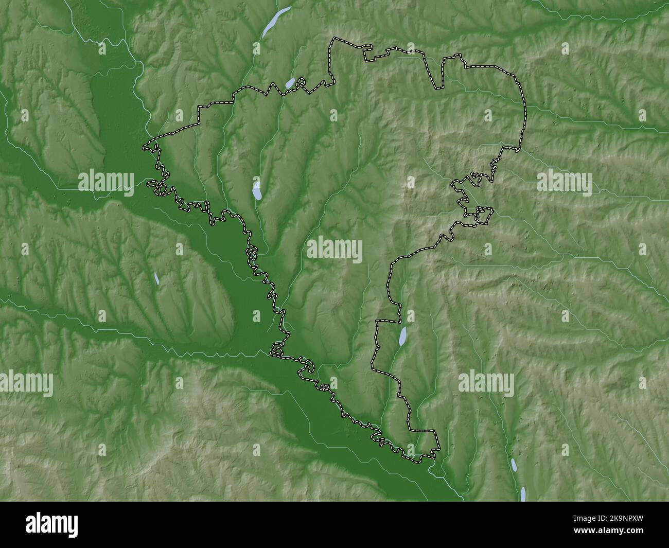 Ungheni, district of Moldova. Elevation map colored in wiki style with ...