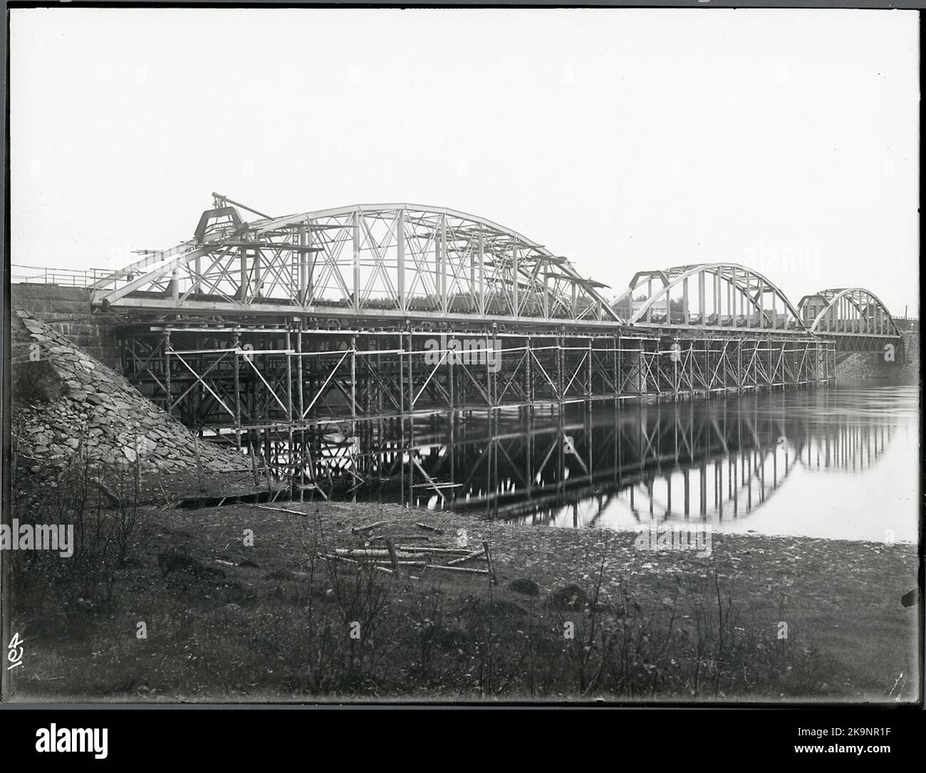 Bridge construction over the Ume River at Vännäs Stock Photo - Alamy