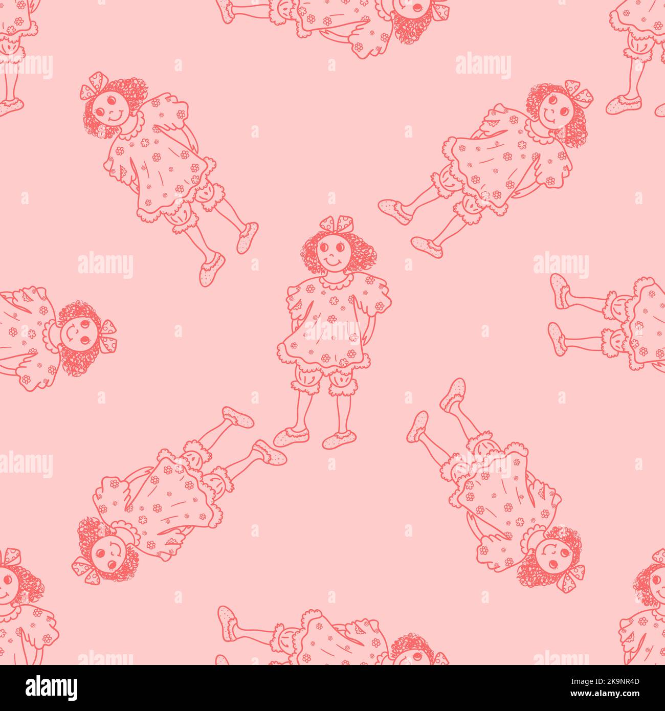 Seamless background with cute little girl. Decorative pattern. Can be ...