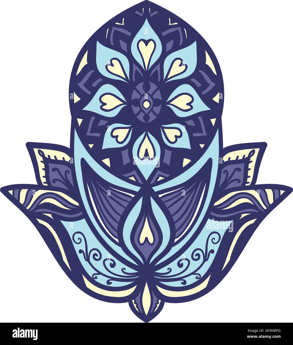 The hand of Fatima stylized ancient symbol of protection. Ckhamsa ...