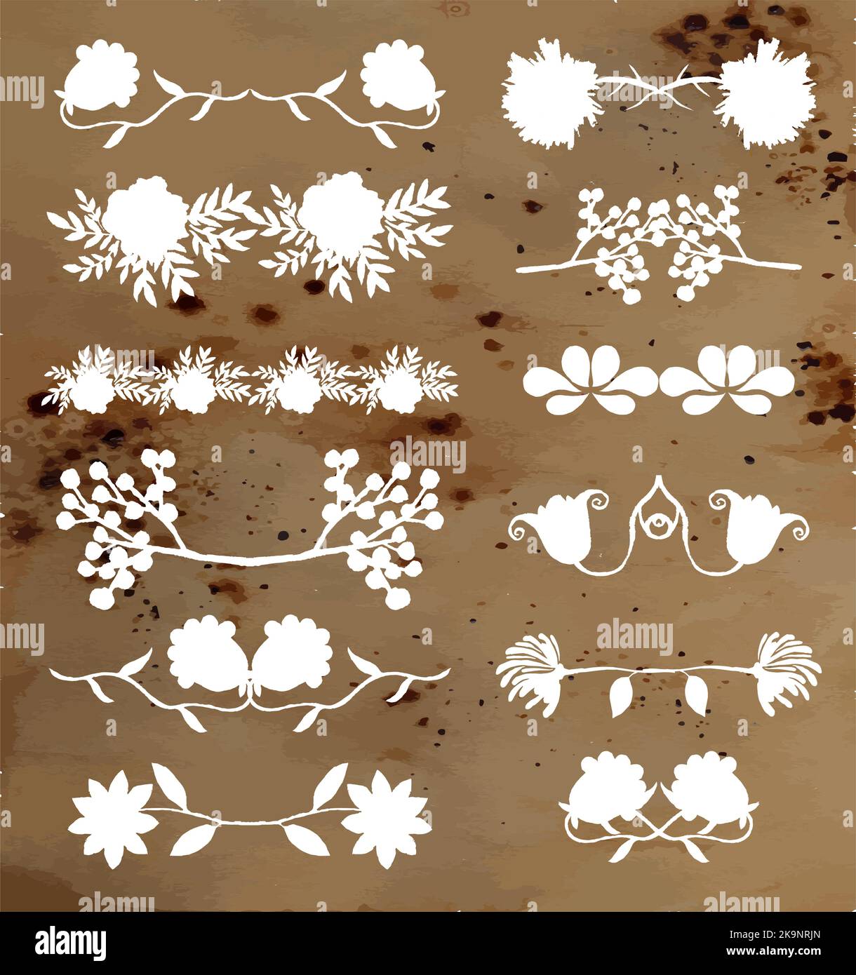 Vector set of floral borders. Elements of design Stock Vector Image & Art - Alamy